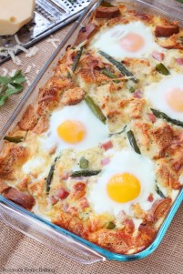 Caramelized onion and asparagus strata recipe