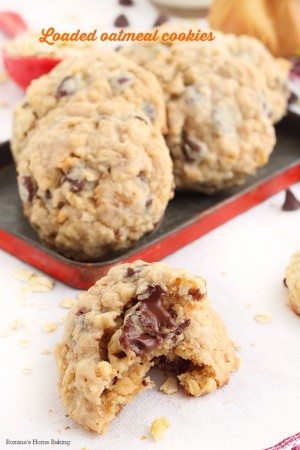 Loaded chocolate chip oatmeal cookies recipe